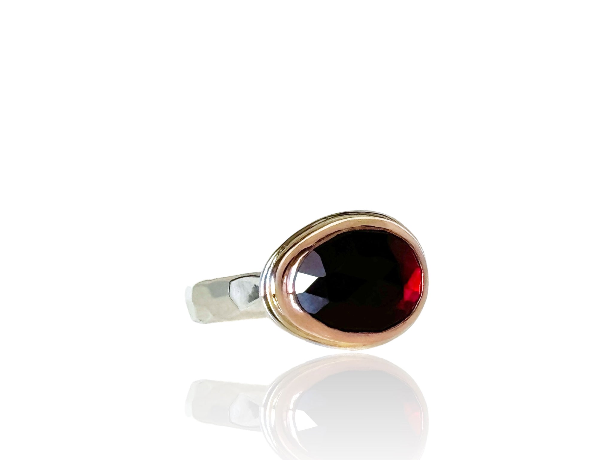 raspberry rhodolite garnet ring