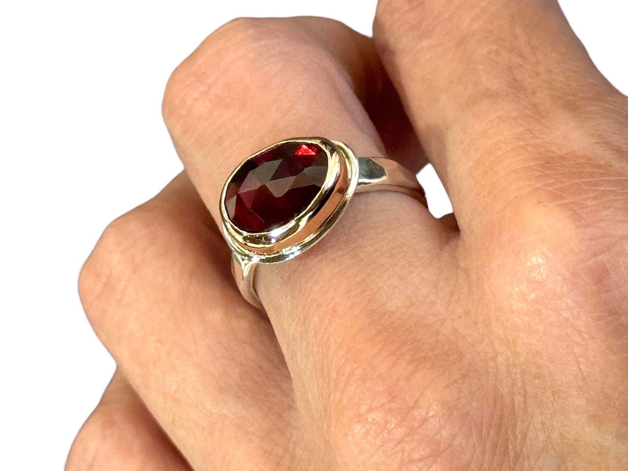 raspberry rhodolite garnet ring